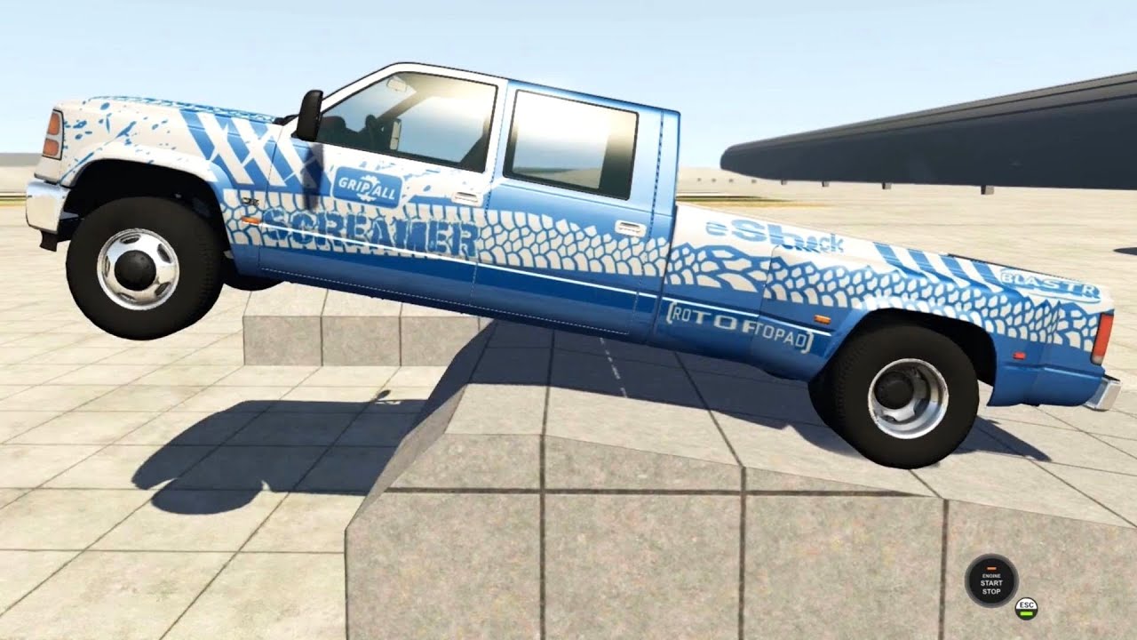 BeamNG Drive Update - D35 Crew Cab Dually Suspension Test - YouTube