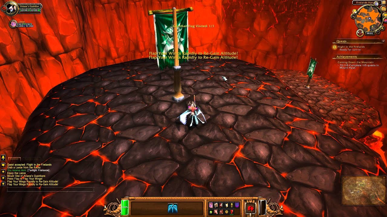 Flight in the FireLands Quest Playthrough - Mount Hyjal - YouTube