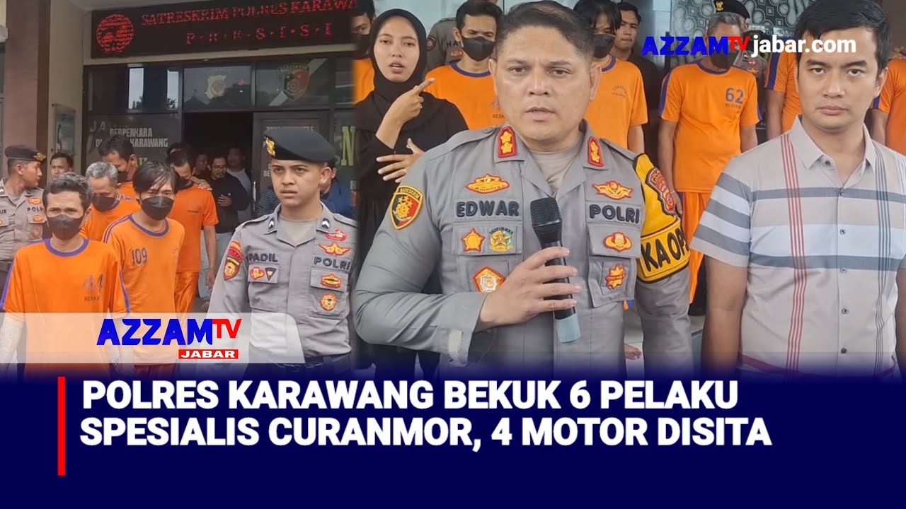 6 Pelaku Spesialis Curanmor di Karawang Dibekuk Polisi - YouTube