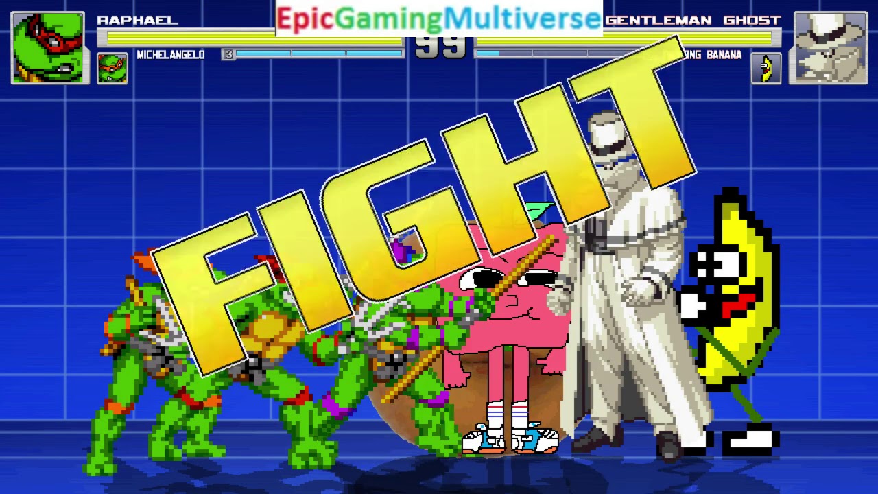 Teenage Mutant Ninja Turtles VS Gentleman Ghost & Fruits (Apple ...