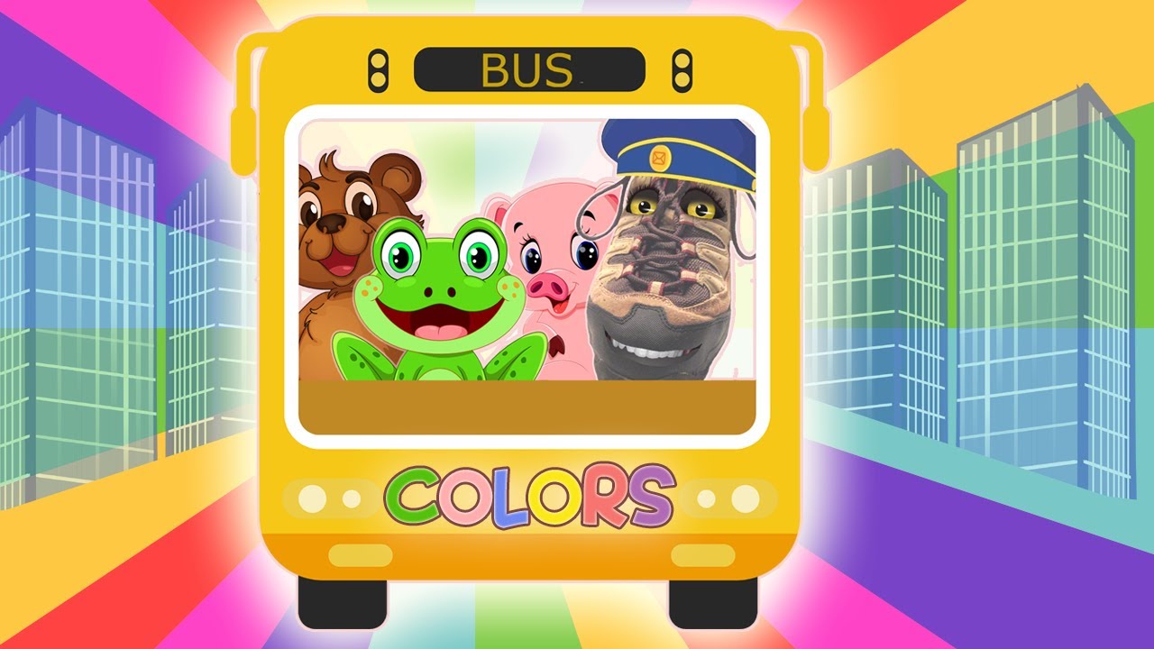 Wheels On The Bus Colors | Nursery Rhyme - YouTube