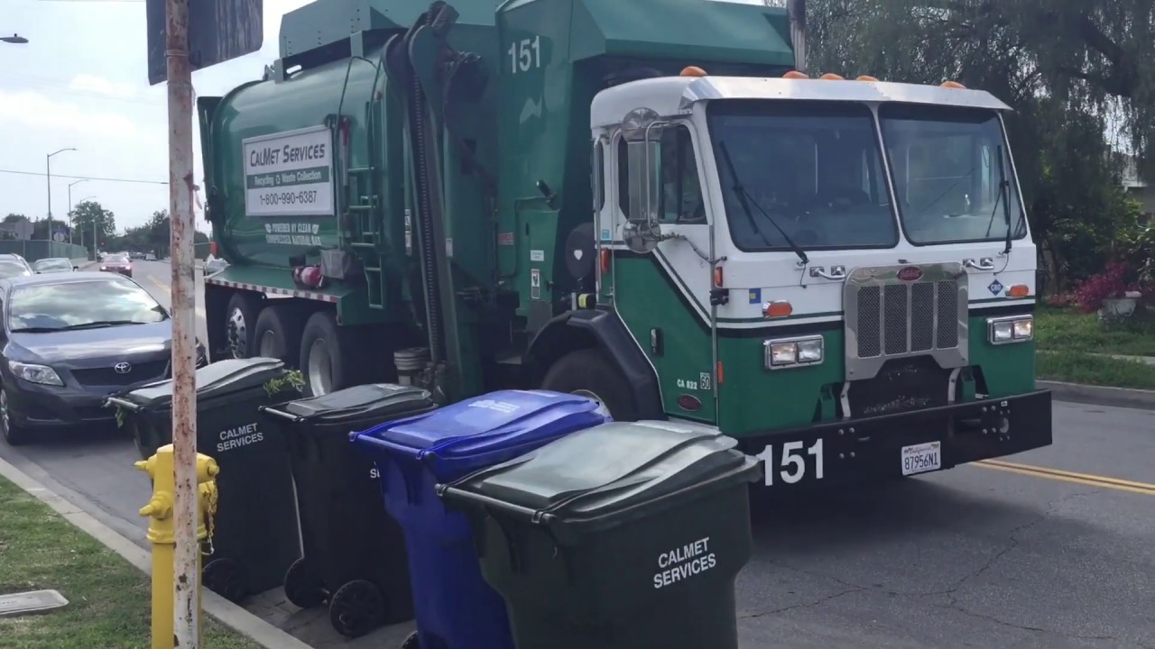 Calmet services trash truck #151 Peterbilt 320 part 7 - YouTube