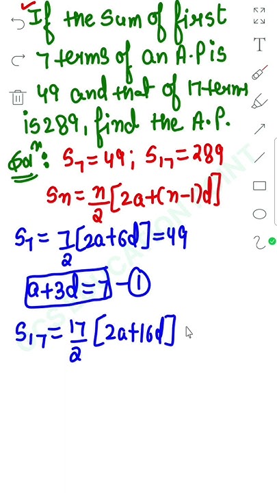 Ch 5 Arithmetic progressions (AP)/Find an AP If sum of 7 terms is 49 ...
