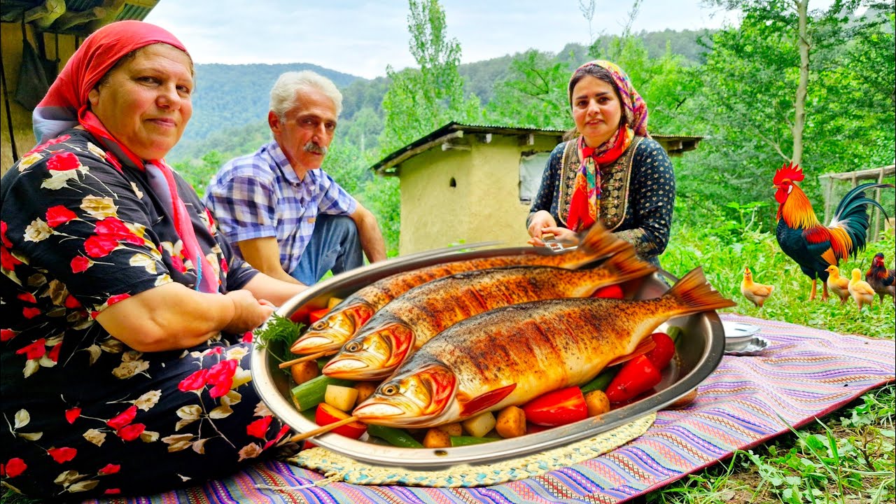 Daily rural Life IRAN: Easy Grilled Fish Recipe in village - YouTube