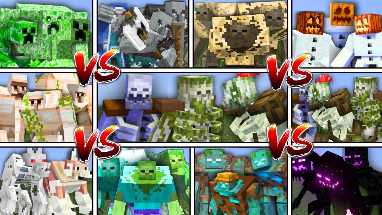 ALL MUTANT SKELETON TEAM vs ALL MUTANT MOBS TEAM in MINECRAFT MOB ...