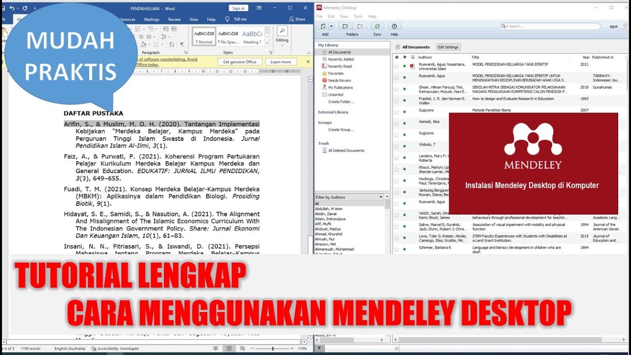 Cara Membuat Daftar Pustaka dengan Mendeley Desktop - YouTube