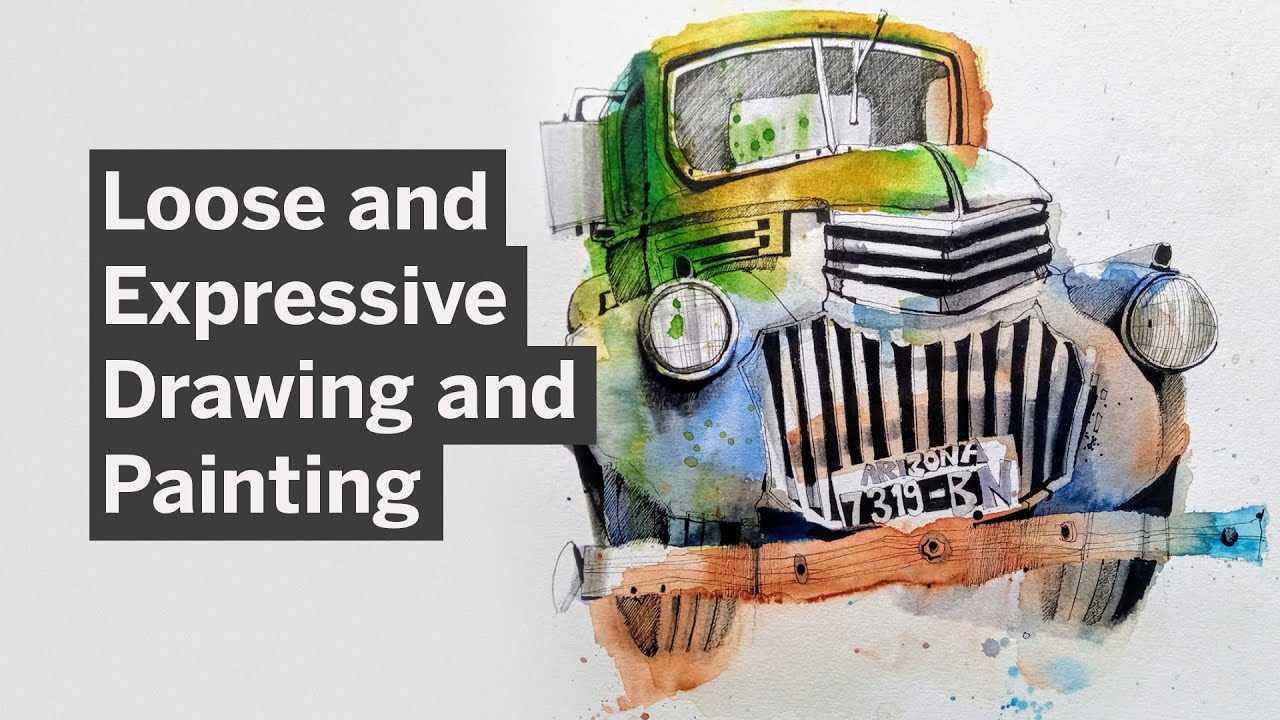 Sketching a Classic Car with Ink and Watercolour (Ian Fennelly) - YouTube