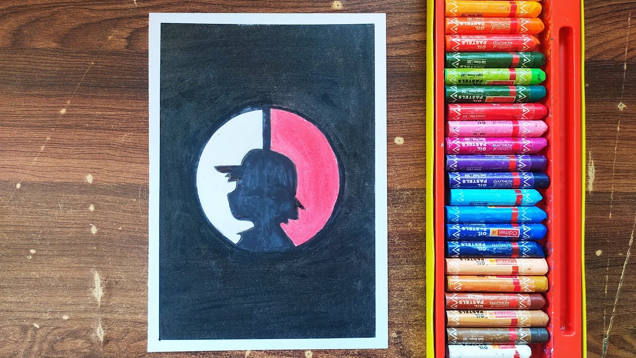 How to draw Ash with oil pastel | Easy Ash drawing step by step for ...