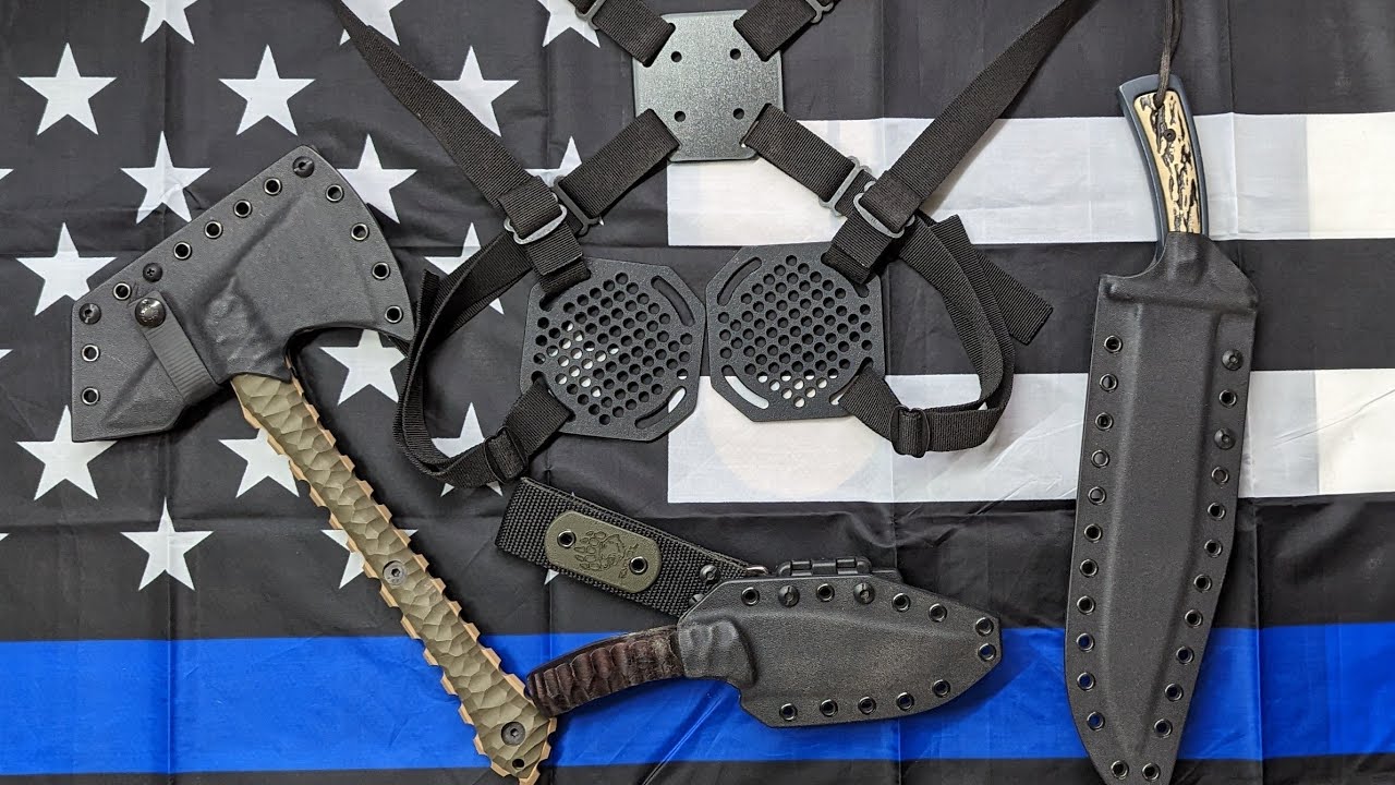 Custom Kydex Sheaths, Tomahawk Mask & SHOULDER HARNESS!!! - YouTube