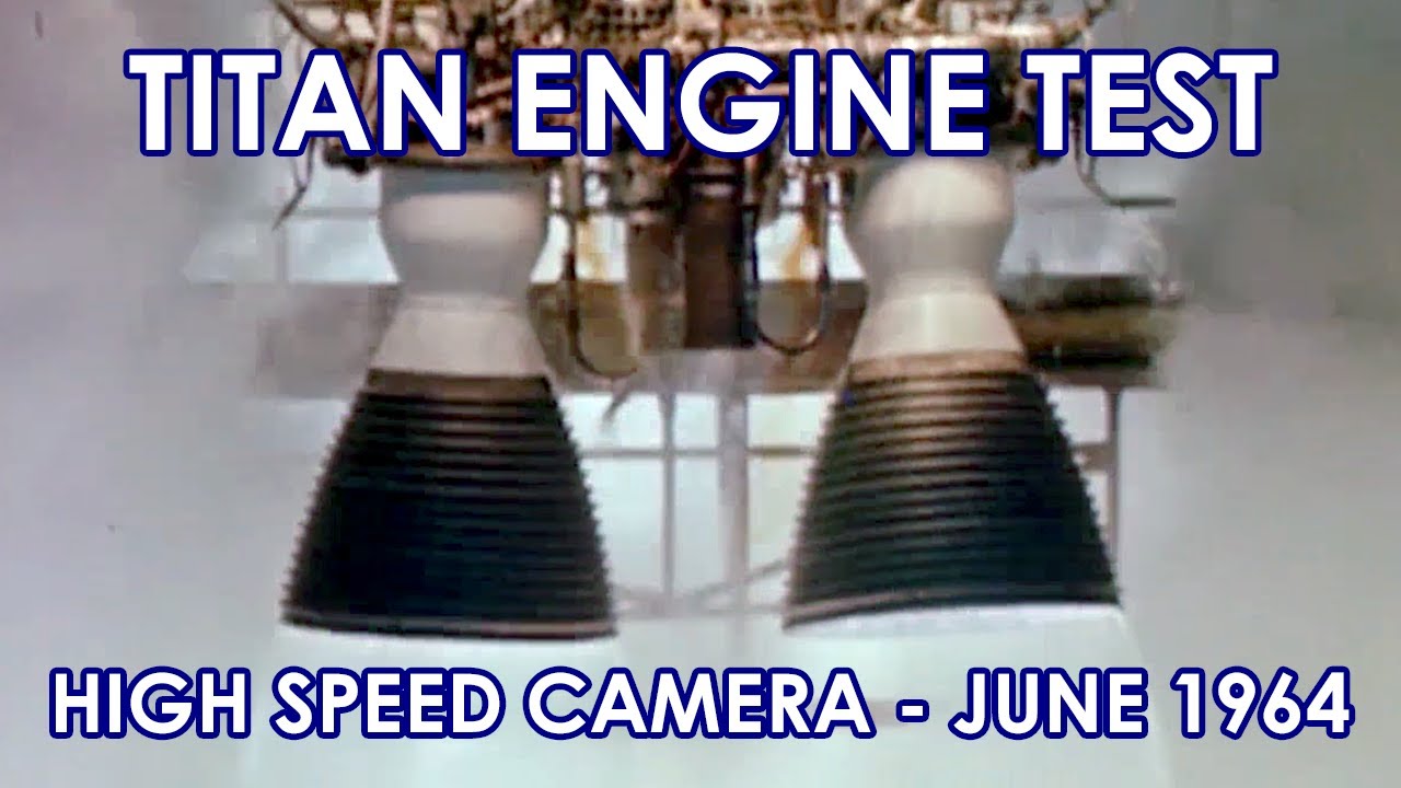 Titan Rocket Engine Test - 60fps High Speed Camera, 1964, Gemini ...