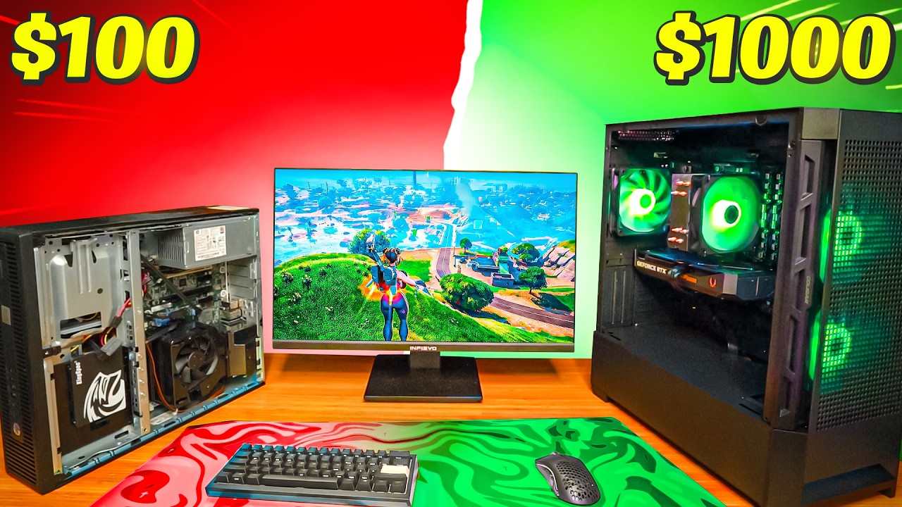 $100 vs $1000 Gaming PC - YouTube