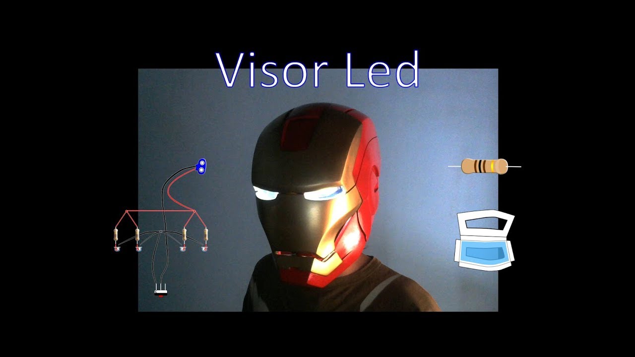 Visor Led Iron Man - YouTube