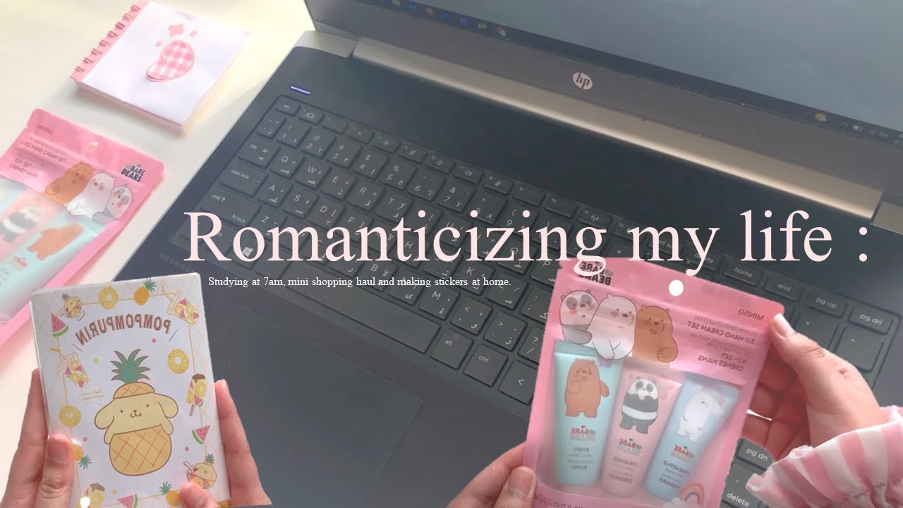 Romanticizing my life : studying at 7am, mini haul & making stickers at ...