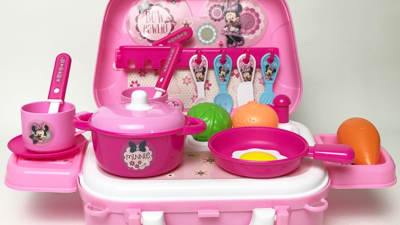 2 Minutes Satisfying with Unboxing Disney Minnie Mouse Mini Kitchen Set ...