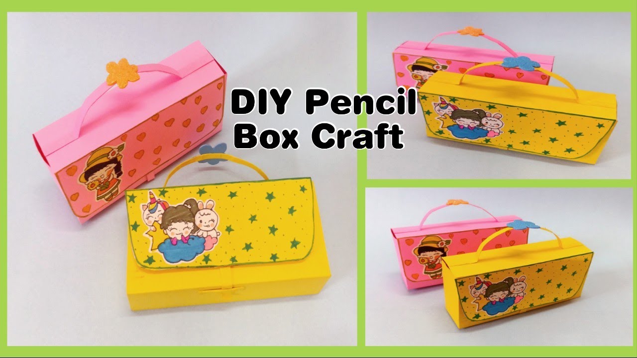 DIY paper pencil box craft/how to make paper purse for kids/pen pencil ...