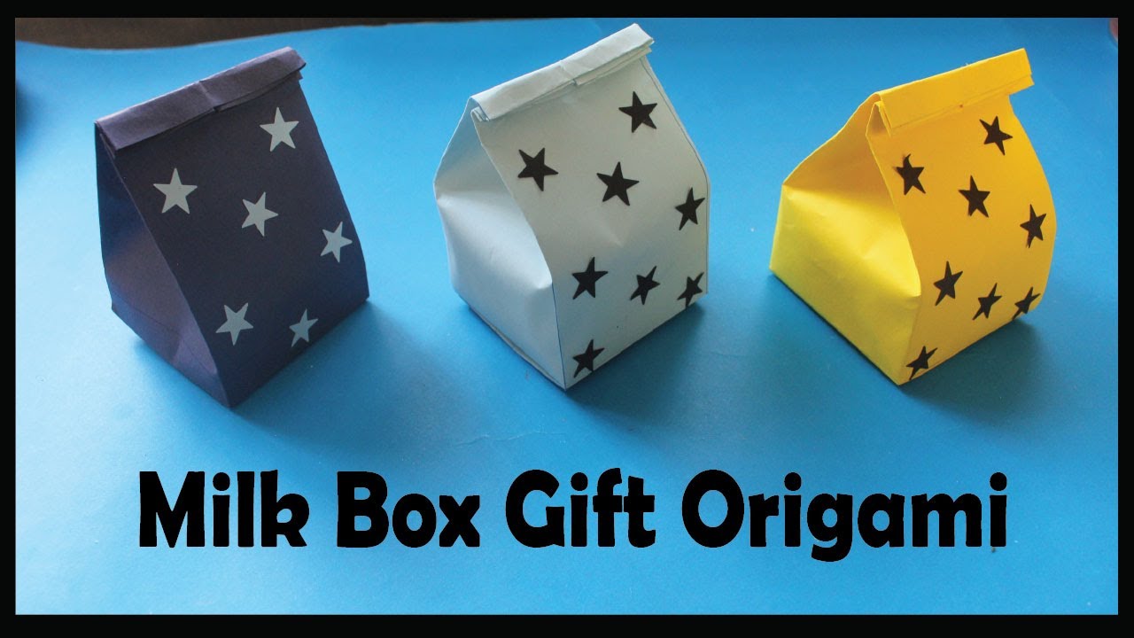 DIY Origami Milk Box | Easy Cute Gift boxes tutorial | Paper Craft for ...