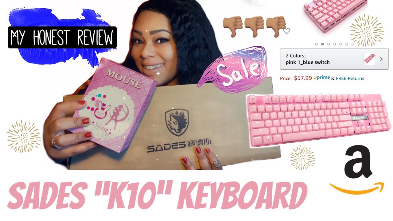 Sades K10 Full Pink Gaming Keyboard Review!! - YouTube