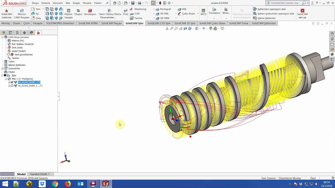 Solidcam Screw Komutu - YouTube