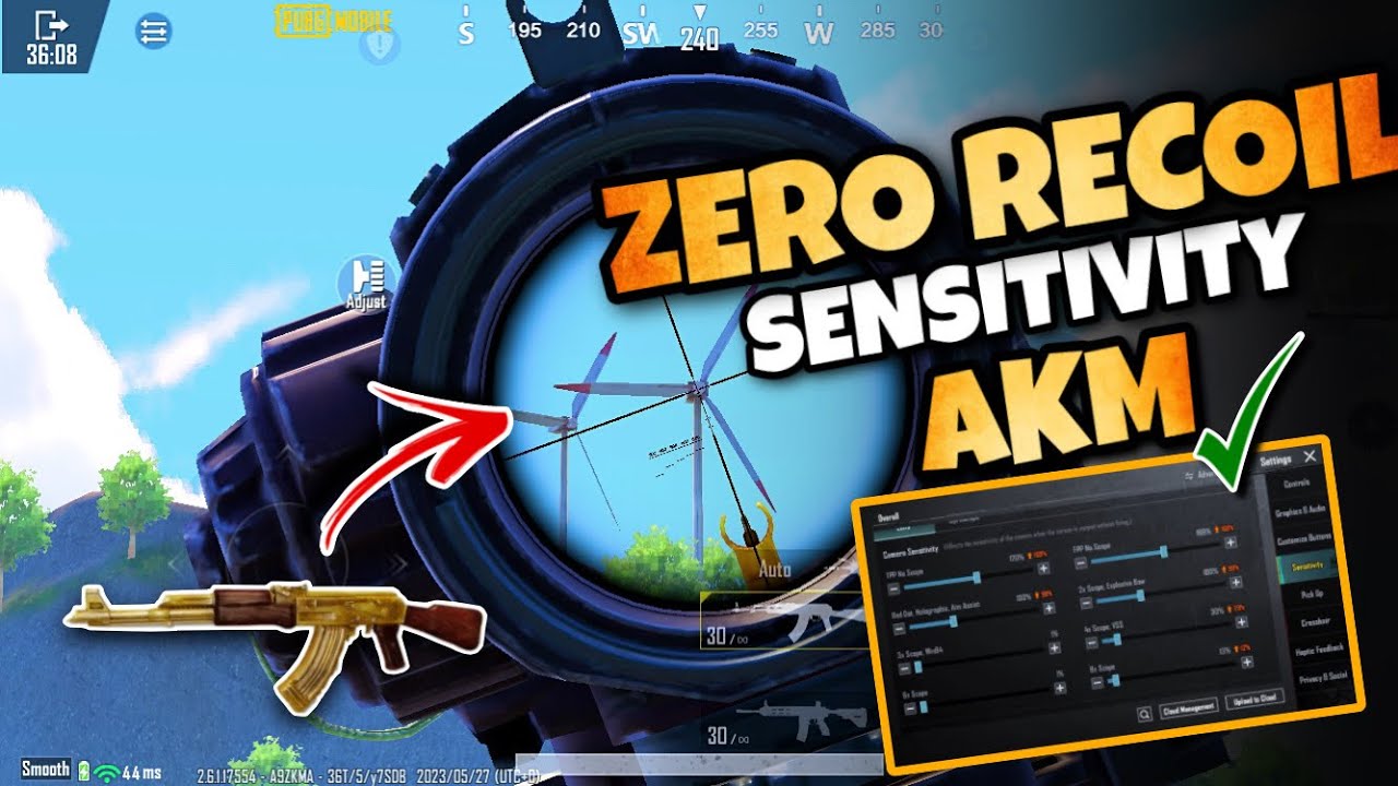 AKM Sensitivity to headshot🔥 Zero recoil sensitivity fro AKM with code ...