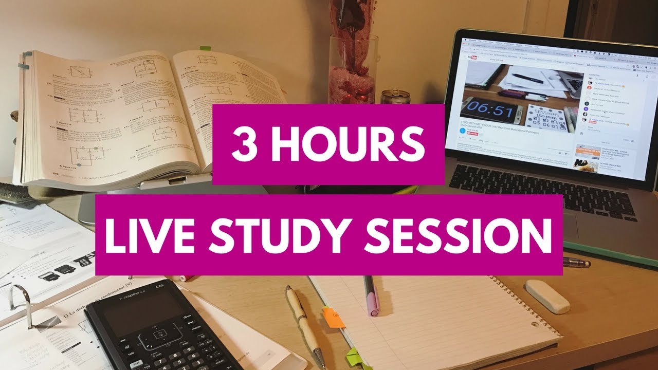 Study With Me (3 hours +) - Real Time Study Session #45 - YouTube