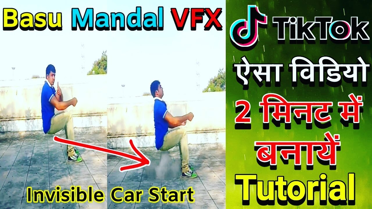 Basudev Mandal New VFX Tutorial in Hindi | Tiktok New Trend VFX | Invisible Car VFX 2 minit me ...
