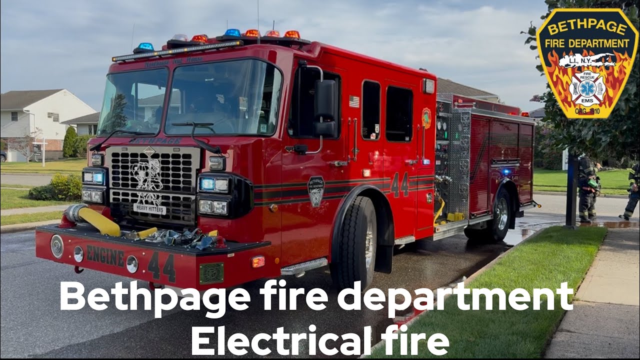 Bethpage Fd along with Plainview Fd on scene of a electrical fire - YouTube