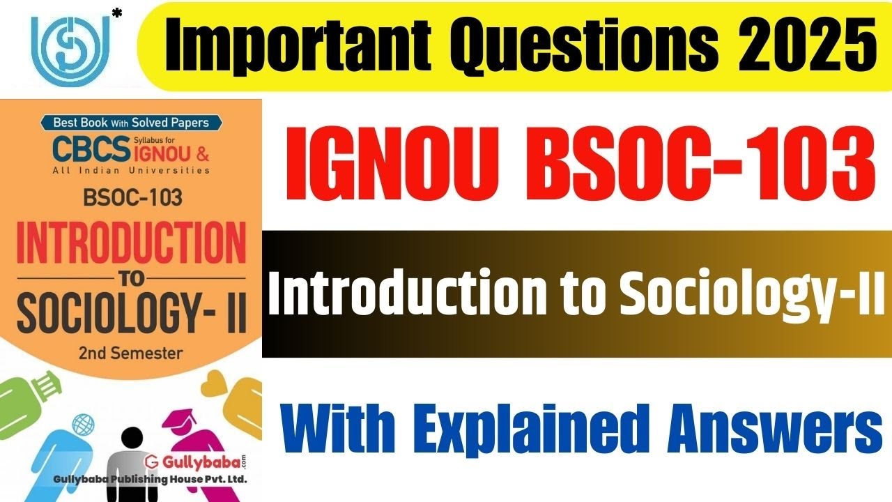 IGNOU BSOC 103 Question Answers || BSOC 103 Previous Year Question ...