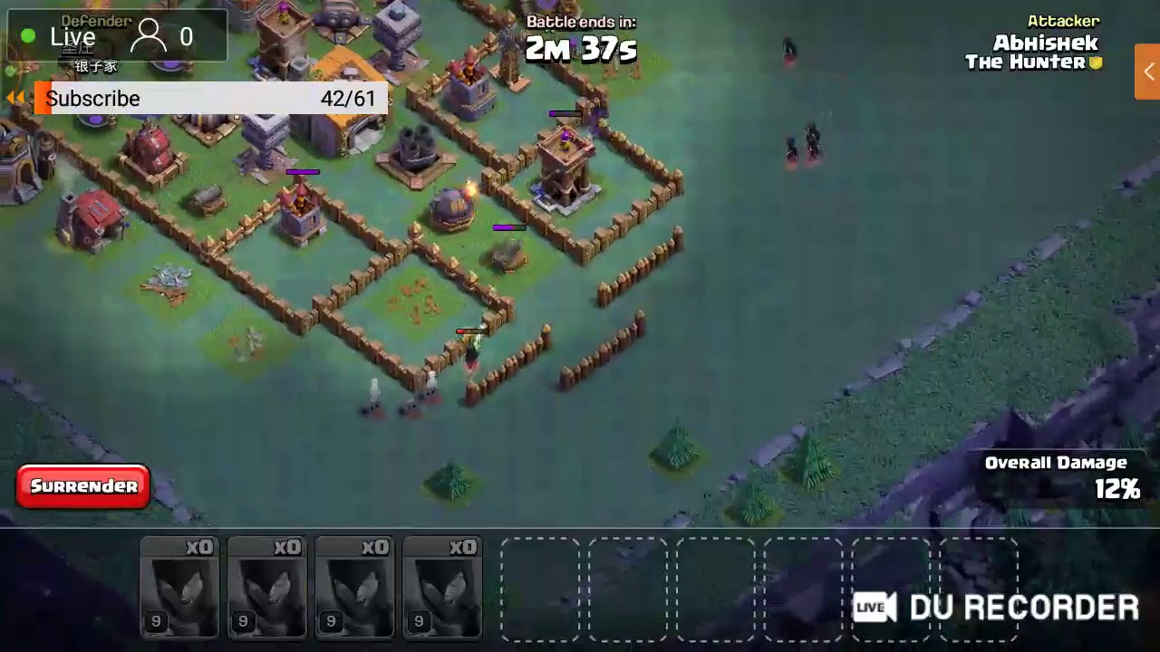 coc live stream and base review - YouTube