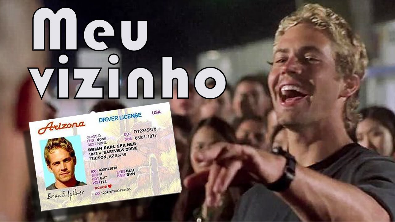 VIZINHO DO BRIAN SPILNER DO VELOZES E FURIOSOS - YouTube