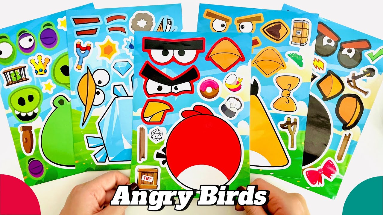 Angry Bird Sticker Book Paper DIY Decoration 🪺 앵그리버드 - YouTube