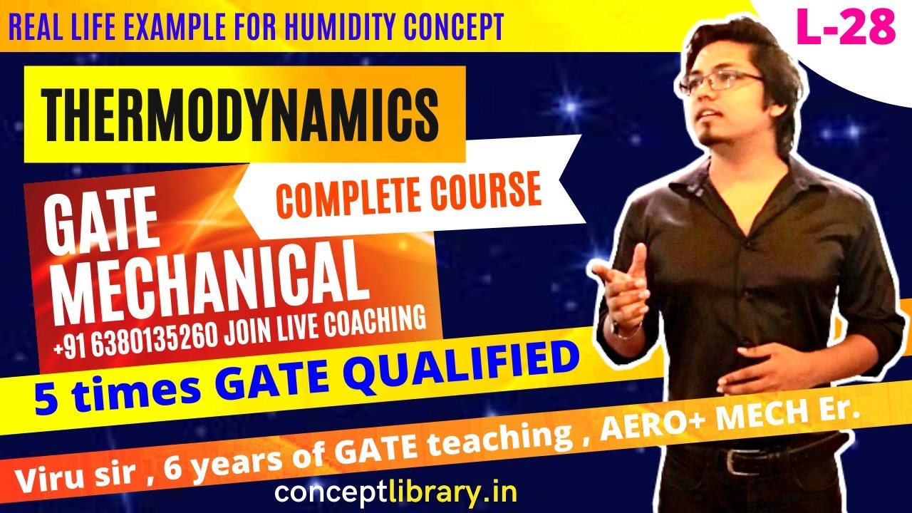 lec 28 humidity explained with real life example | GATE Thermodynamics ...