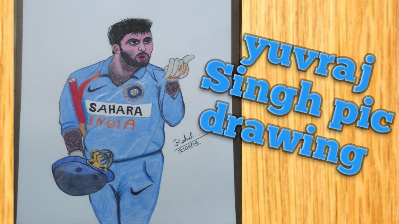 Indian cricketer All-rounder Yuvraj Singh pic drawing. - YouTube