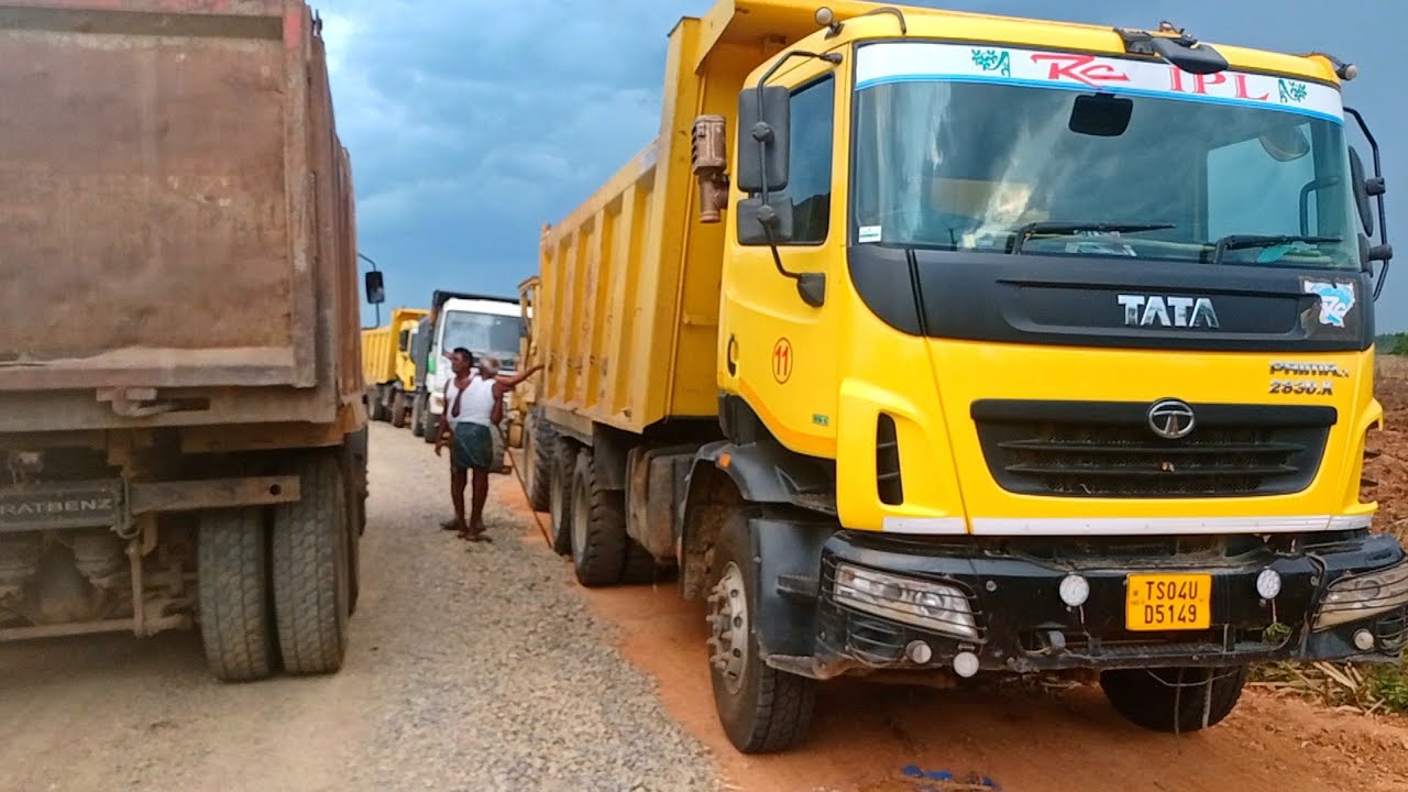 भारत बेंज ट्रांसफर टू खम्मम (Vijayawada Telangana road work) lorry ...
