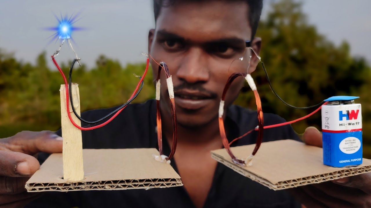 Wireless power transformer making | எப்படி பல்பு எரியும் | mini school ...