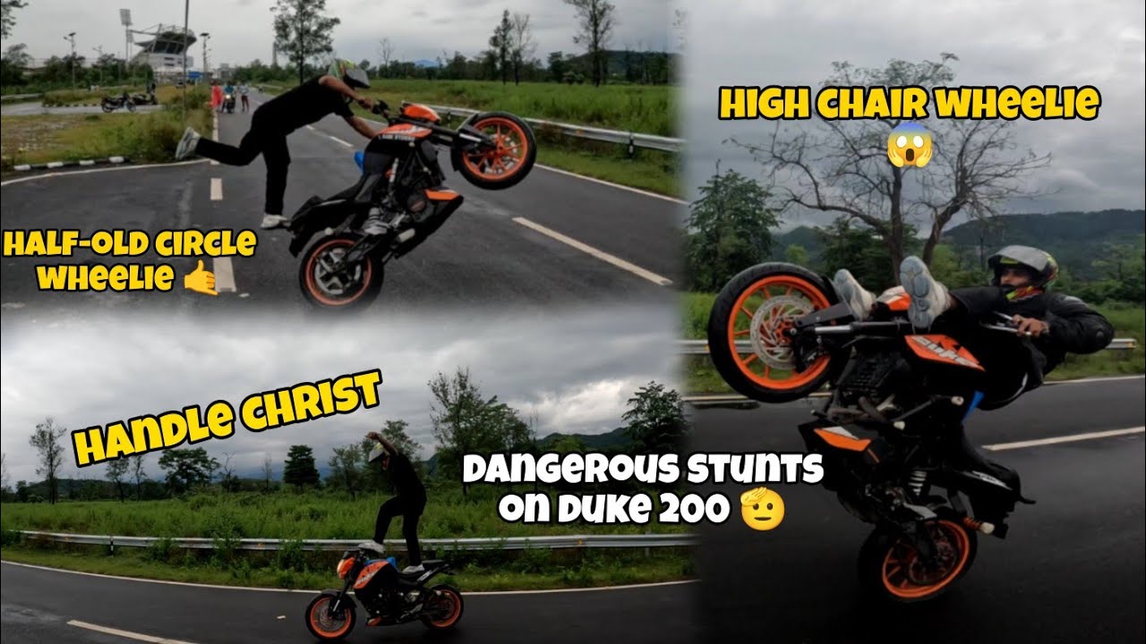 Crazy stunts on duke 200 💀🚀 || performed by faiz stunts 07 🤙 ️ ...