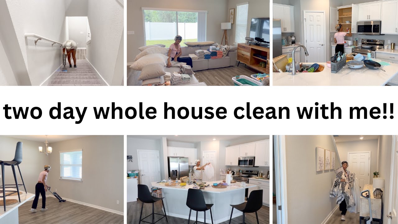 NEW WHOLE HOUSE CLEAN WITH ME!! // TWO DAY WHOLE HOUSE CLEAN // Jessica ...