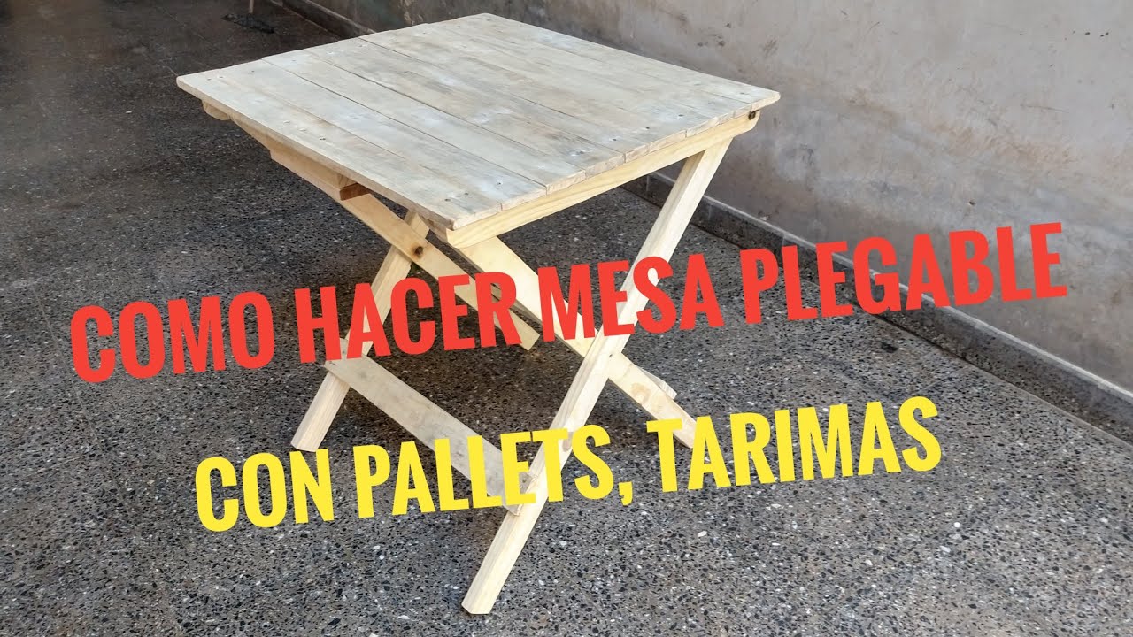 COMO HACER MESA PLEGABLE CON PALLETS// DIY// how to make folding table ...