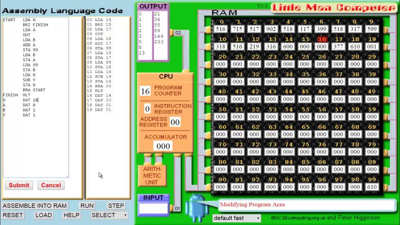 Little Man Computer Tutorial - 4 - Fibonacci Sequence - YouTube