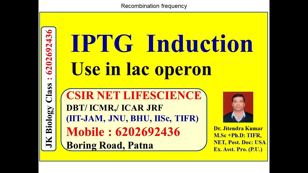 IPTG: Use || lac Operon induction || CSIR NET LIFE SCIENCE | GATE | Dr ...