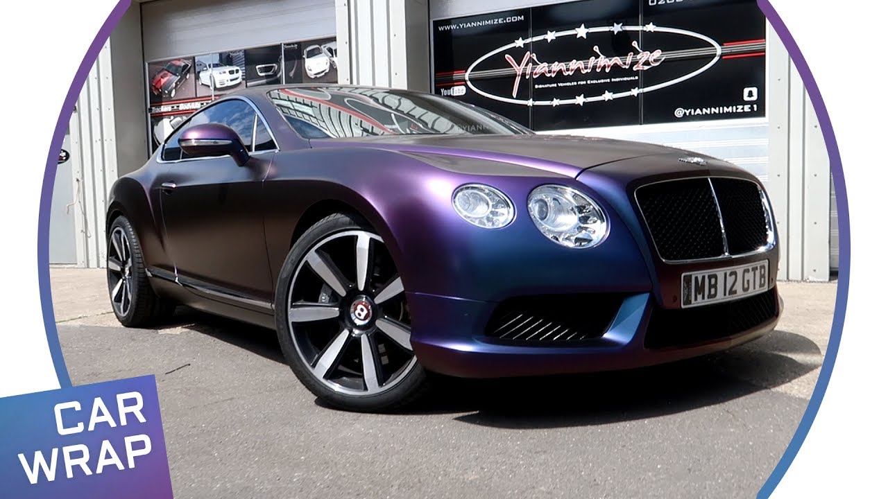 Bentley Continental GT wrapped in Satin Rushing Riptide - YouTube