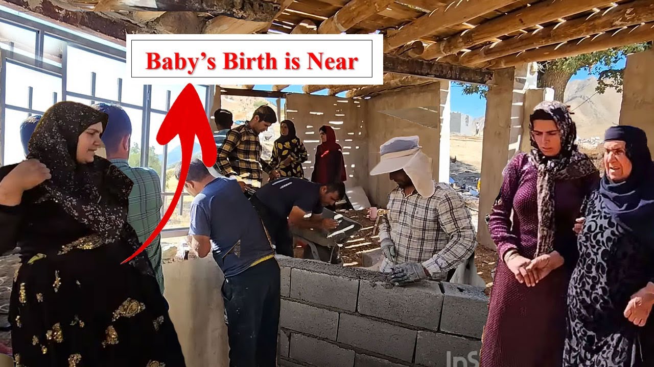 Baby's birth is near: everyone's effort to build a house quickly - YouTube
