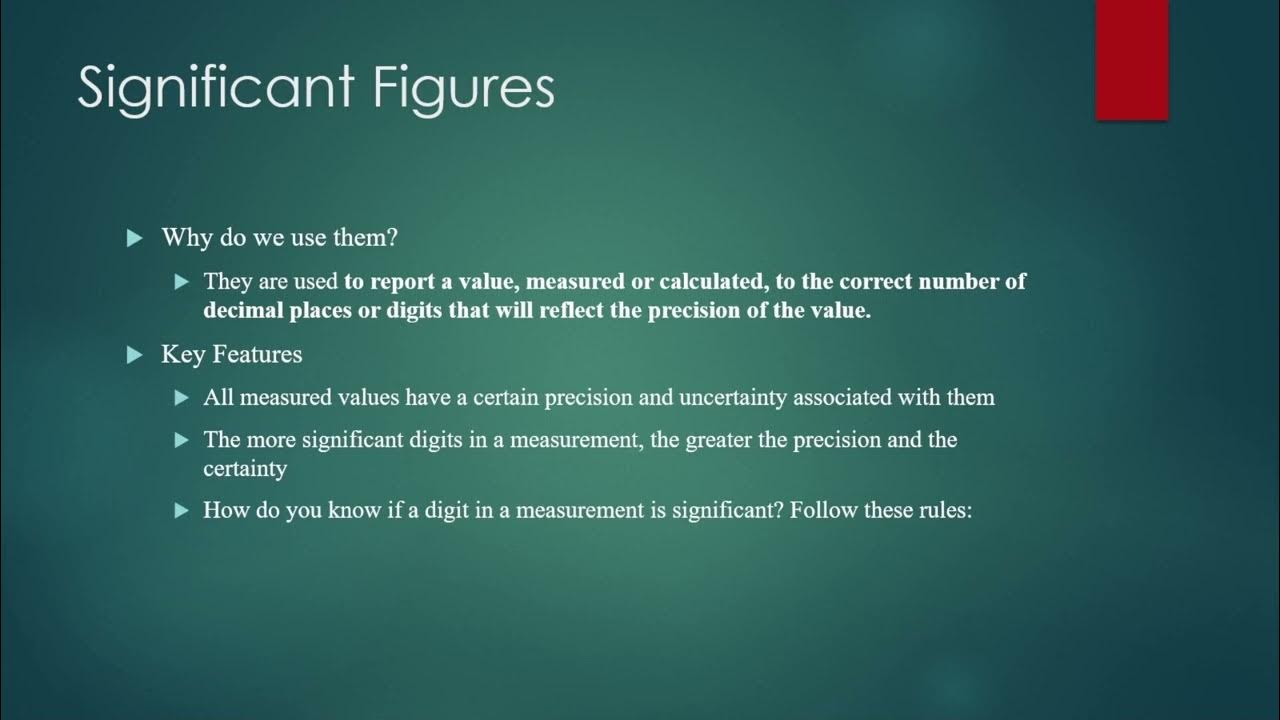 General Chemistry Part 2 Precision, Accuracy, and Significant Figures ...