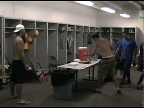 Mike Colacchio Catches Nuts in the Clubhouse (571) - YouTube