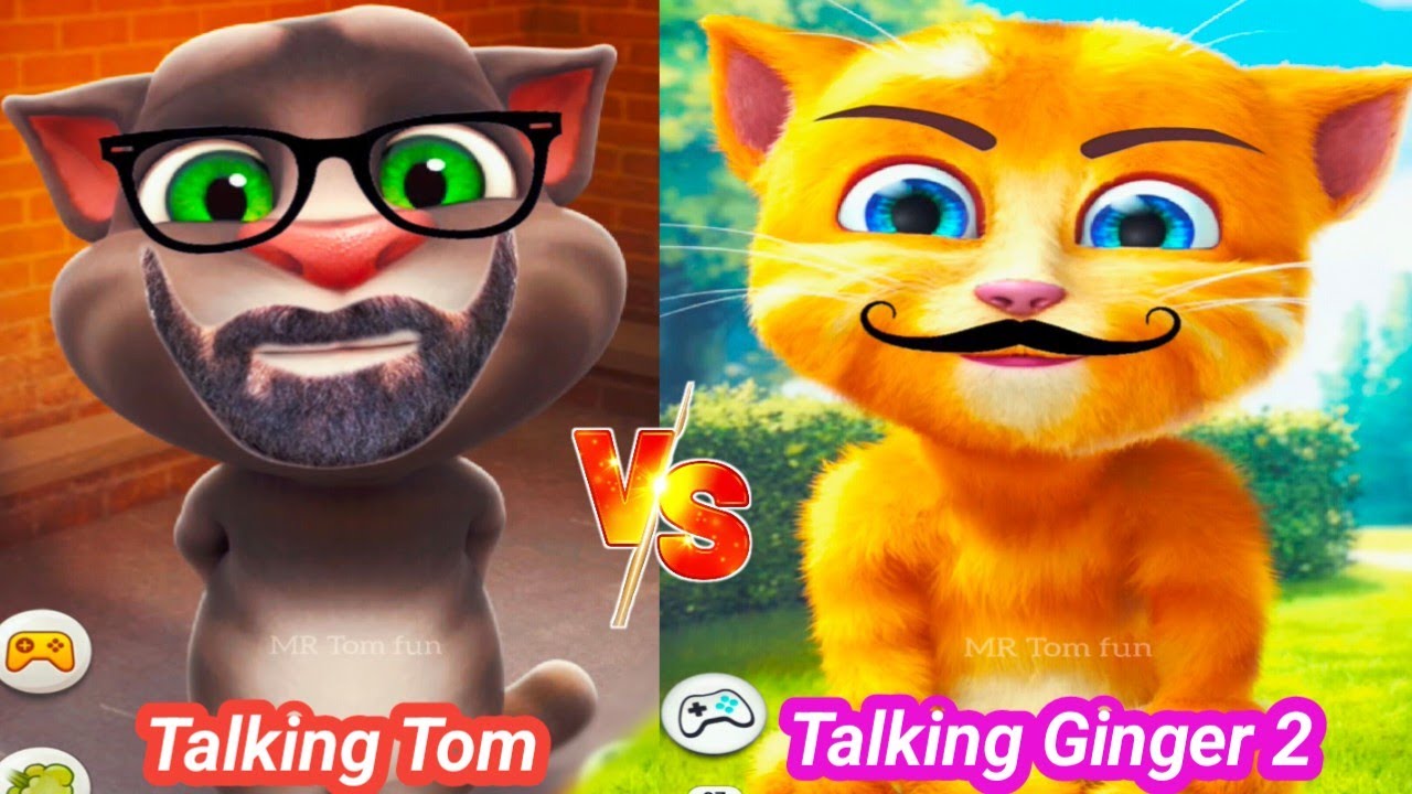 Talking Tom vs Talking Ginger 2 funny 🤣 cartoon 👻🤓 - YouTube