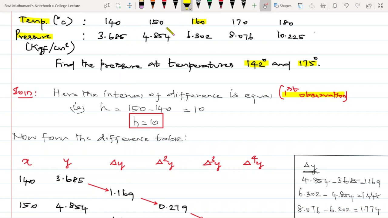 4 2 1 Some More Examples on Interpolation Equal Intervals | Engineering ...