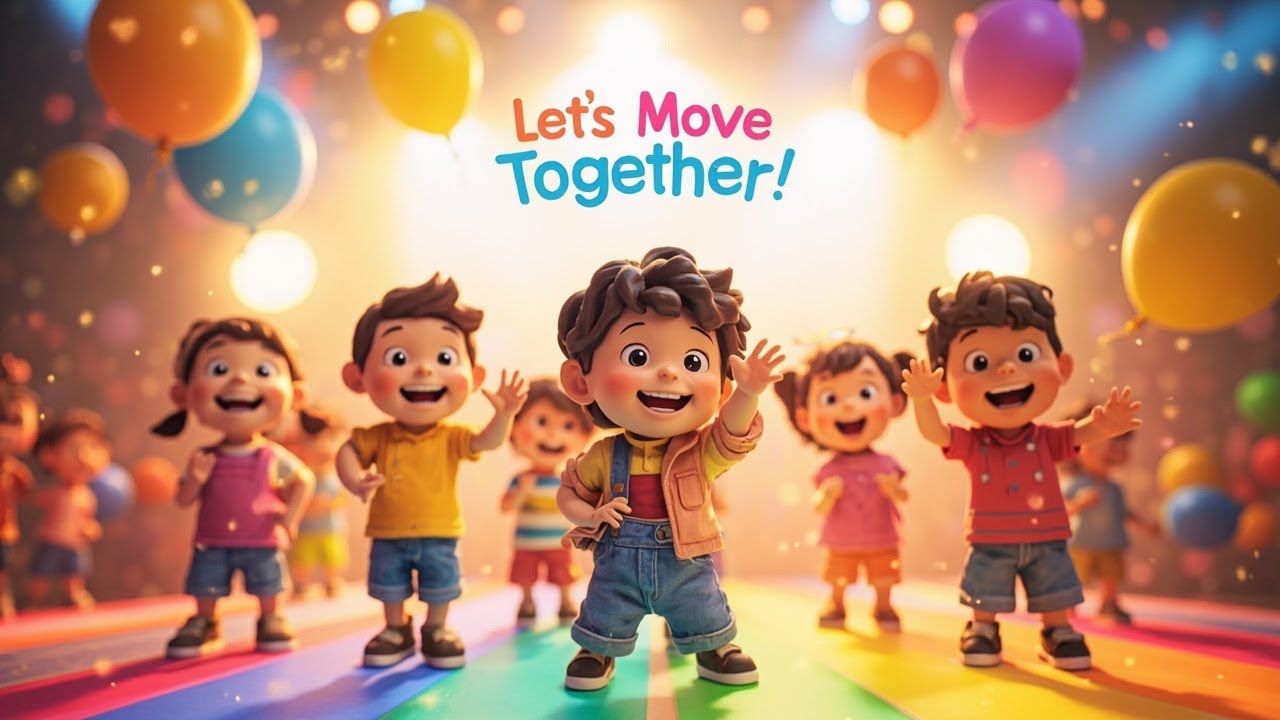 Let’s Move Together 🎶 | Fun Kids Action & Dance Song | Clap, Spin, Jump ...