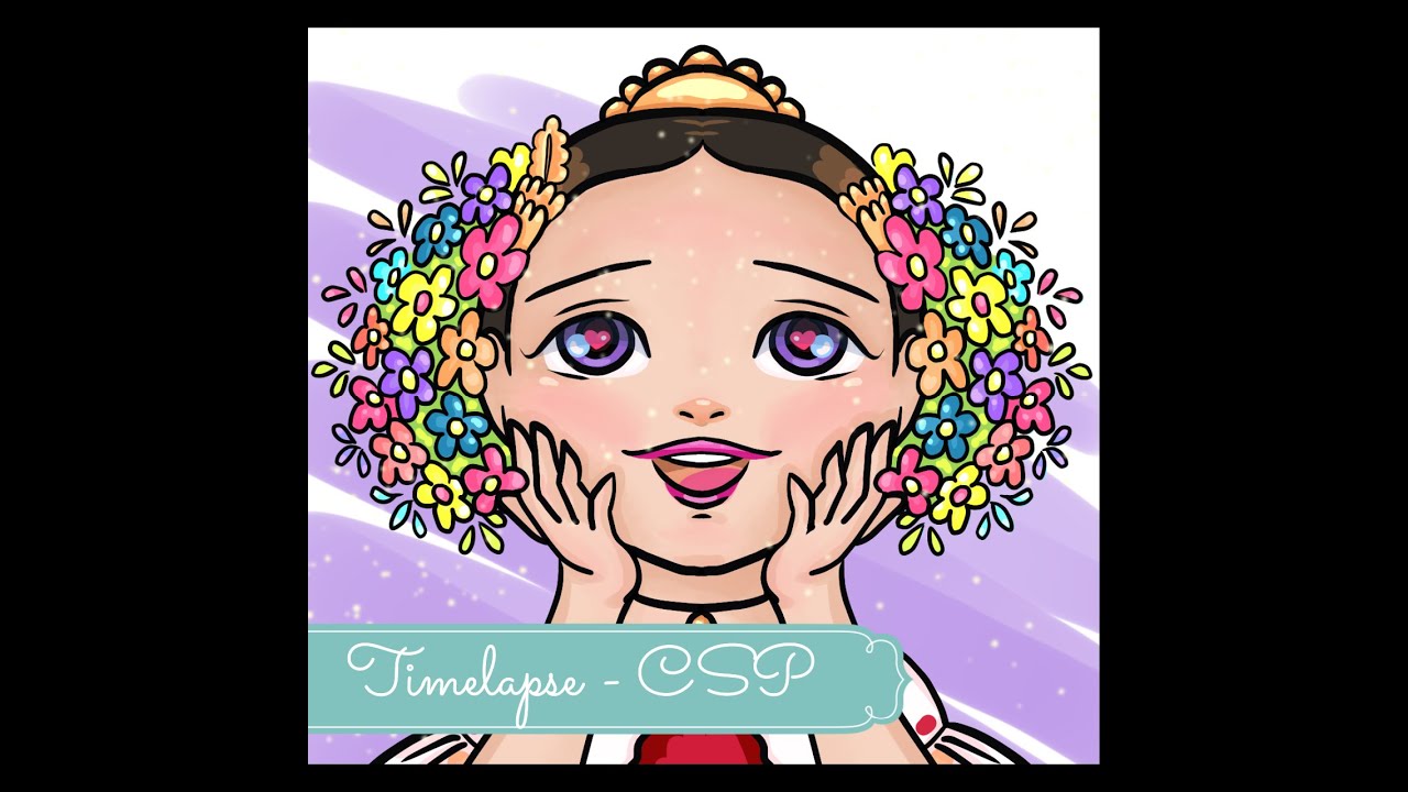 Pruebo Hacer Un Dibujo Tipo Animé - Pollera Panameña - Timelapse - Clip ...