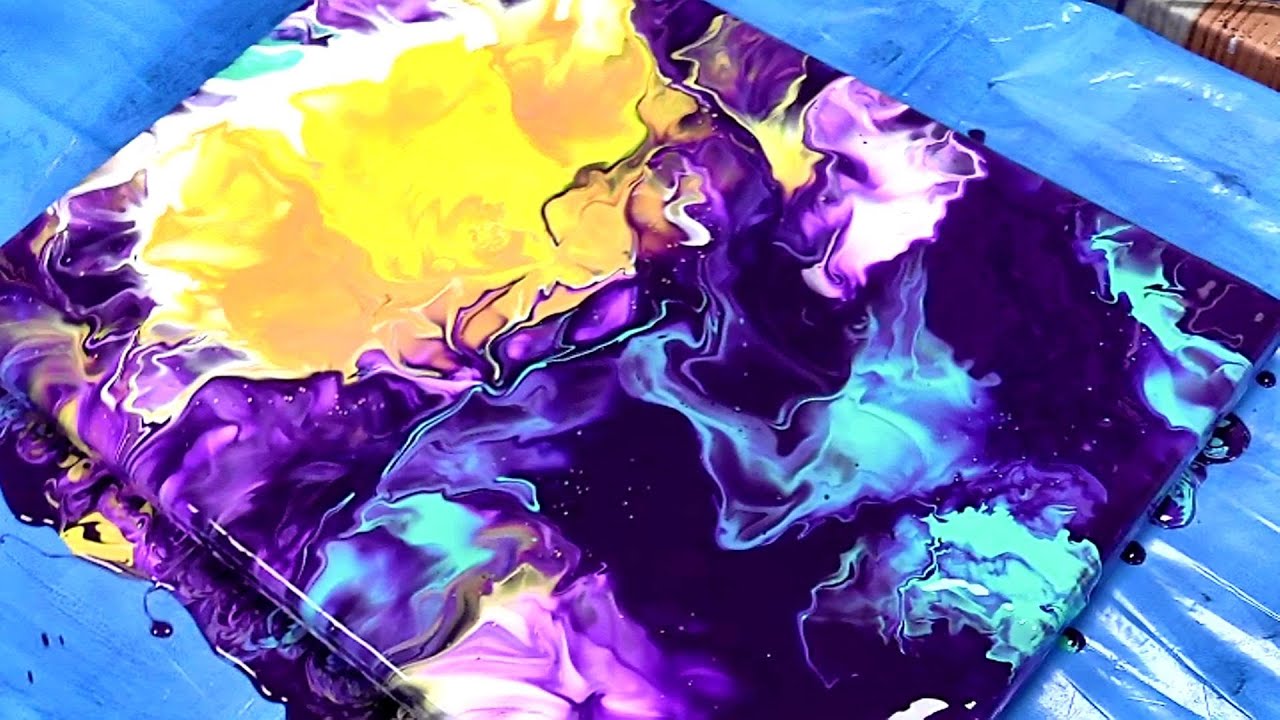 38. Beautiful flower. Dutch pour. FLUID ART. ACRYLIC POURING - YouTube