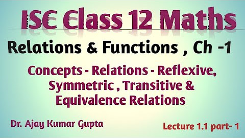 12 isc Ch - 1, relations & Functions - YouTube