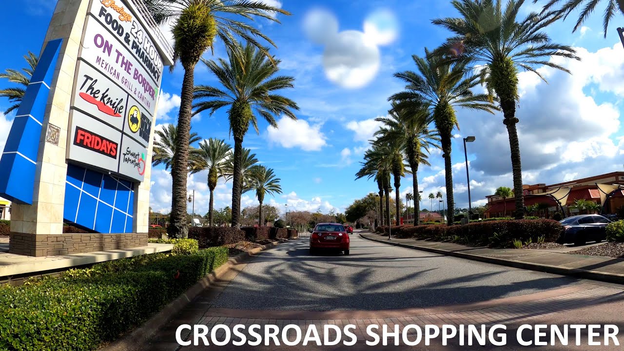 Driving around Disney's Crossroads Shopping Center - YouTube